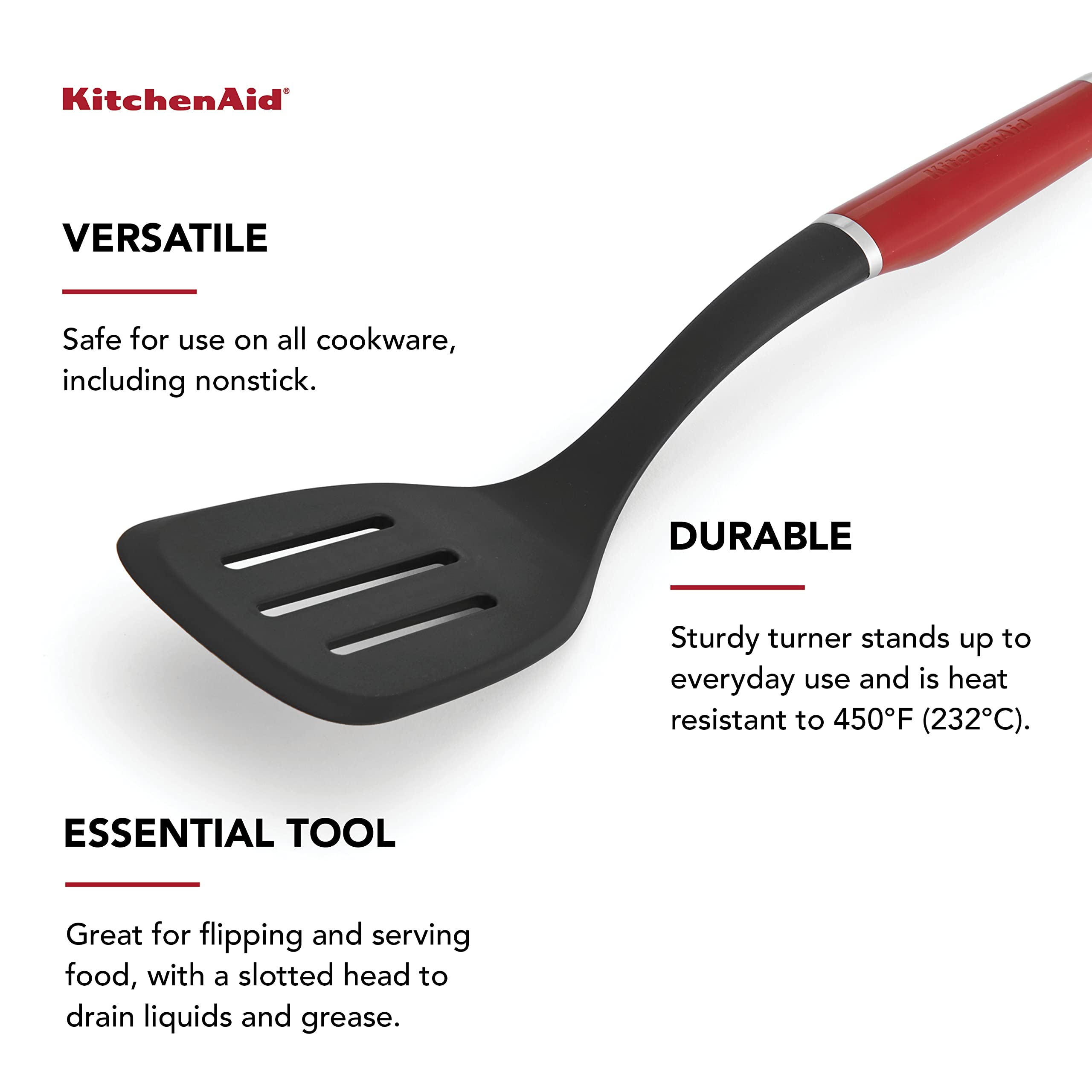 KitchenAid - KE002OHERA KitchenAid Classic Slotted Turner, One Size, Red 2