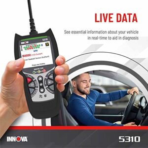 INNOVA 5310 - OBD2 Scanner Diagnostic Tool - Read/Erase ABS/SRS Codes, Reset Oil Light, Live Data, Battery/Alternator Test