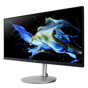 Acer CB342CK smiiphzx 34" UltraWide QHD (3440 x 1440) IPS Zero Frame Monitor with AMD Radeon FREESYNC Technology - HDR Ready, 1ms VRB, 75Hz Refresh, Silver