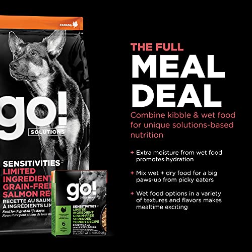 GO! SOLUTIONS Sensitivities – Salmon Recipe – Limited Ingredient Dog Food, 22 lb – Grain Free Dog Food for All Life Stages – Dog Food to Support Sensitive Stomachs