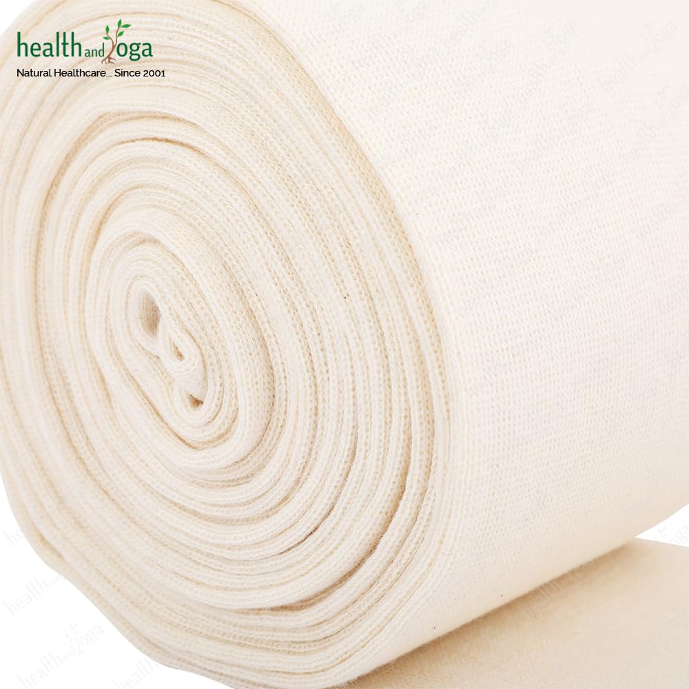 HealthAndYoga™ LayerGuard Cotton Stockinette Sleeve Roll, Stretchable Raw Cotton – Comfort wear, Sweat Absorbent Tubular Bandage – Prevents Residue build up - Under - Over Cast Sleeve Bandage Wear (Off-White 4 Inch)