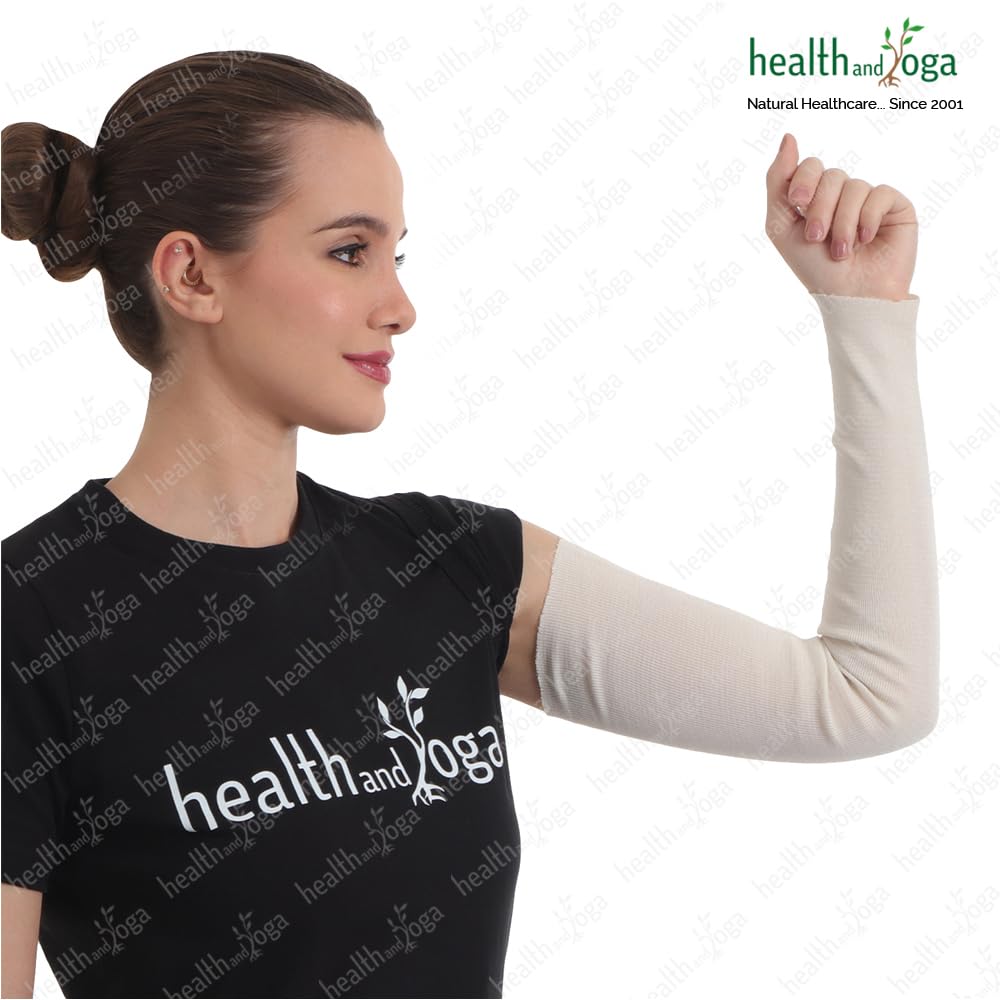 HealthAndYoga™ LayerGuard Cotton Stockinette Sleeve Roll, Stretchable Raw Cotton – Comfort wear, Sweat Absorbent Tubular Bandage – Prevents Residue build up - Under - Over Cast Sleeve Bandage Wear (Off-White 4 Inch)