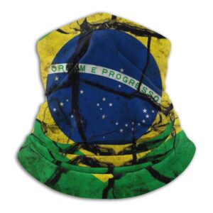 brazil flag design neck gaiter, headwear, face sun, magic scarf, bandana, balaclava, headband for fishing, motorcycling, running, skateboarding, moisture wicking uv protection multicolored