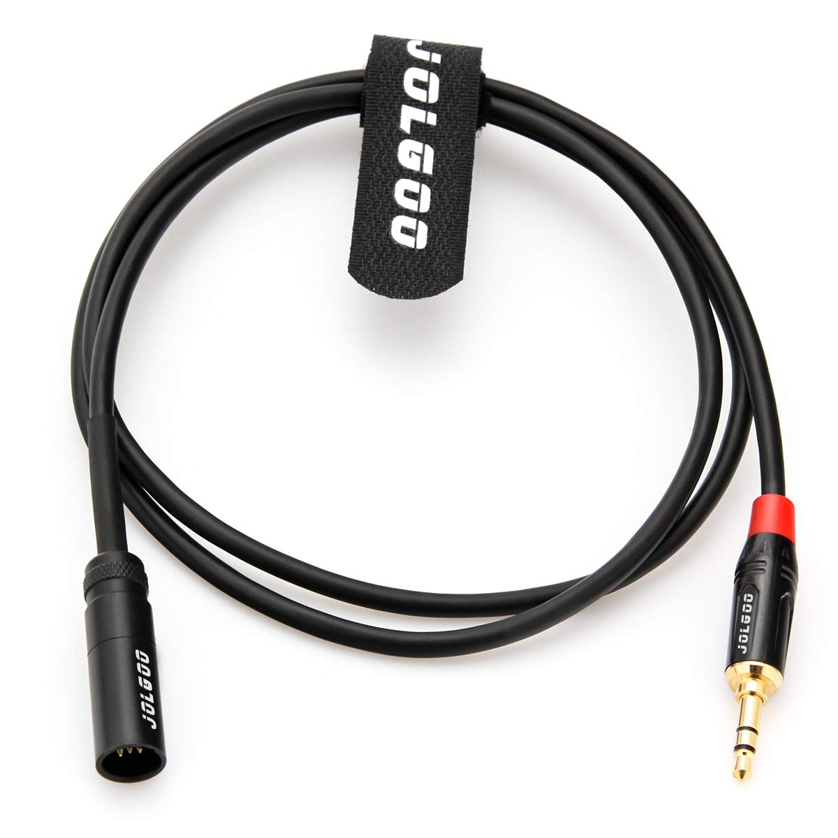 JOLGOO Mini XLR Male to 3.5mm Stereo Audio Plug Cable, 3-pin Mini XLR Male to 1/8" TRS Plug Cable, for BMPCC 4K Camera Video Assist 4K Sharp 8K, 3.3 Feet