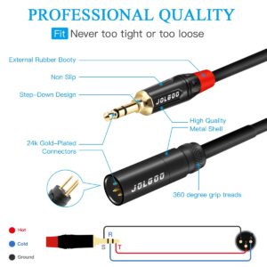 JOLGOO Mini XLR Male to 3.5mm Stereo Audio Plug Cable, 3-pin Mini XLR Male to 1/8" TRS Plug Cable, for BMPCC 4K Camera Video Assist 4K Sharp 8K, 3.3 Feet