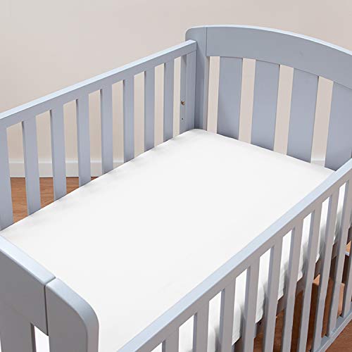 Crib Sheets for Boys or Girls, 100% Cotton, Fitted Baby Crib Sheets Breathable and Soft for Standard Crib (28" X 52") and Toddler Mattresses, Nursery Bedding White Crib Sheets