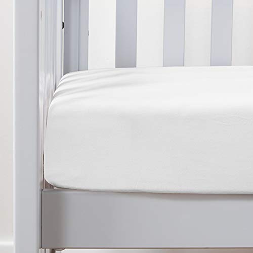 Crib Sheets for Boys or Girls, 100% Cotton, Fitted Baby Crib Sheets Breathable and Soft for Standard Crib (28" X 52") and Toddler Mattresses, Nursery Bedding White Crib Sheets