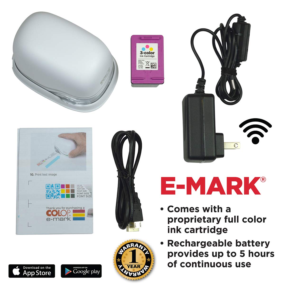 COLOP e-Mark Electronic Marking Device/Multi-Colored Imprint/Digital Stamp/Mobile Printing.