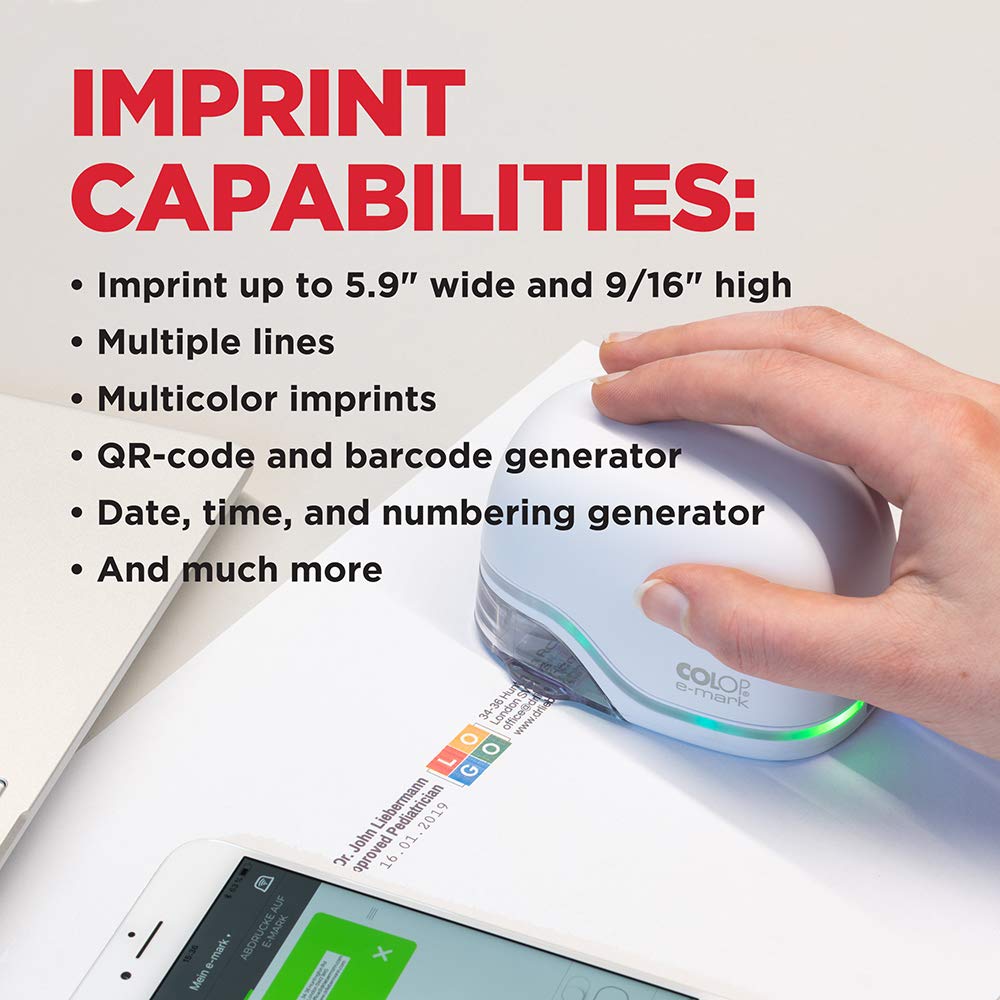 COLOP e-Mark Electronic Marking Device/Multi-Colored Imprint/Digital Stamp/Mobile Printing.