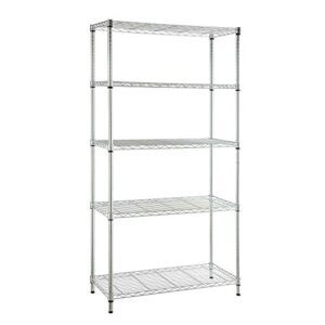 hdx 5 shelf steel storage unit in chrome