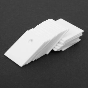 100 Pcs TO-247 17 x 22 x 1mm Alumina Ceramic Insulating Sheet High Hardness Excellent Wear Resistance MOS Transistor IGBT Cooling Pad with 3.7mm Hole