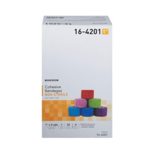 McKesson Cohesive Bandage, Non-Sterile, Self-Adherent Closure, Multi-Color, 1 in x 5 yds, 1 Count, 30 Packs, 30 Total