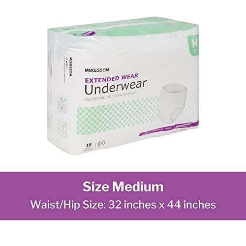 McKesson Extended Wear Underwear, Incontinence, Maximum Absorbency, Medium, 64 Count