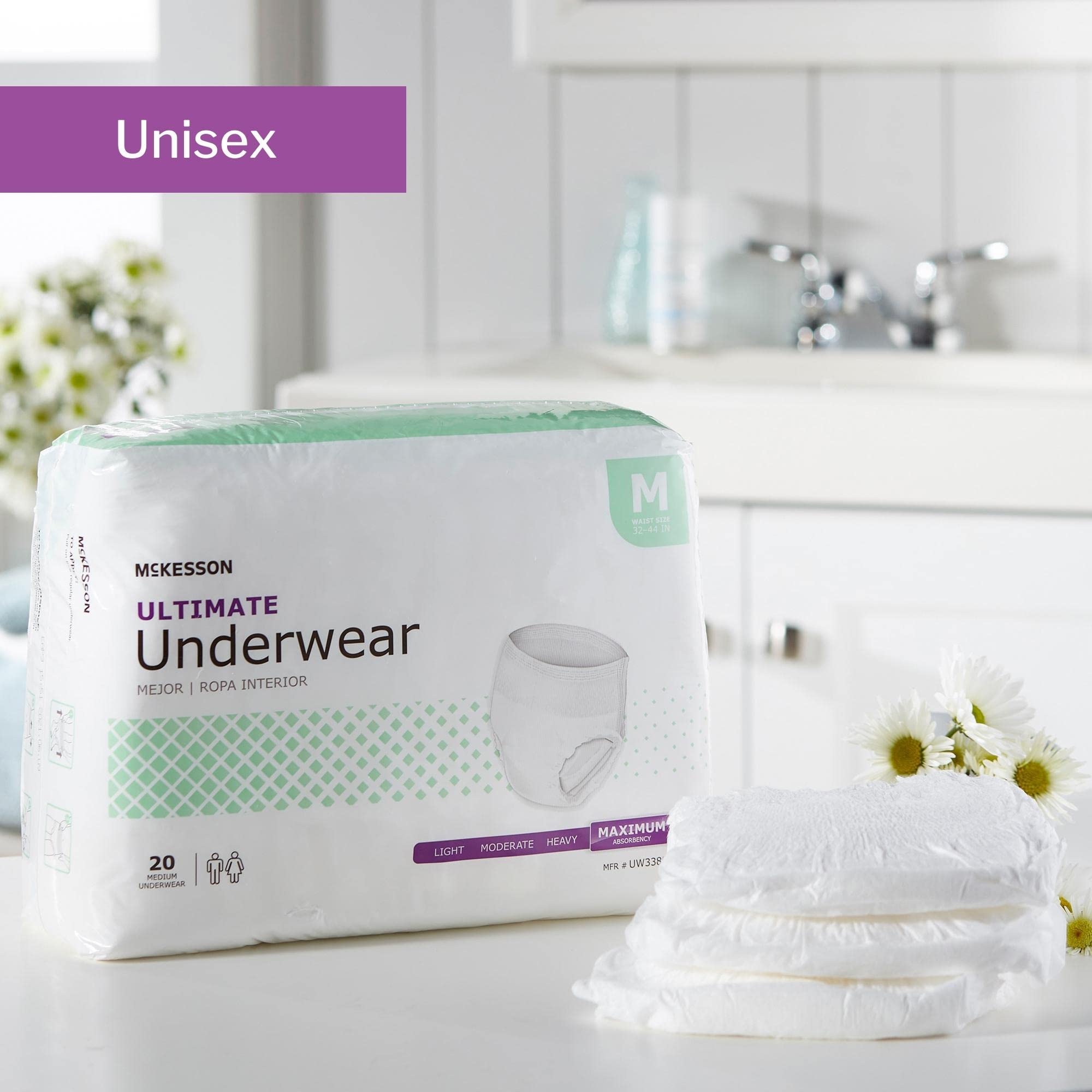 McKesson Ultimate Underwear, Incontinence, Maximum Absorbency, Medium, 20 Count