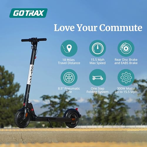 Gotrax XR Elite Electric Scooter, 8.5" Pneumatic Tire, Max 18 Mile and 15.5Mph by 300W Motor, Bright Headlight and Taillight, Aluminum Alloy Frame and Cruise Control, Foldable Escooter for Adult Black