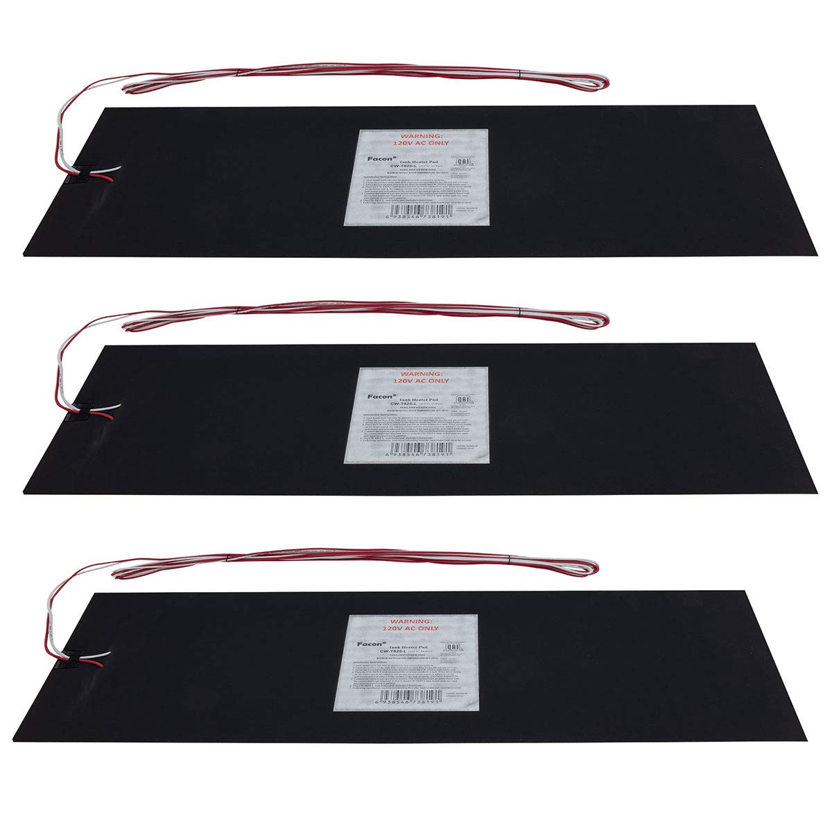 RecPro RV Tank Heater Pad | 8" x 25" | Fresh Water | Grey Water | Holding Tank | Up to 20 to 40 Gallons | 120V | (3 Pads)