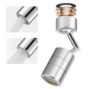 universal splash filter faucet 720 rotating faucet extender aerator with 2 water outlet modes,all copper material,suitable for kitchen and bathroom