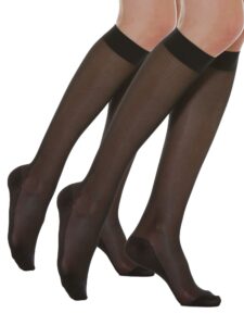 relaxsan basic 750 (2 pairs - black 3/l) - light support knee high socks 10-15 mmhg, 100% made in italy