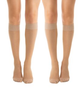 relaxsan basic 850p (2 pairs - skin 3/l) - firm support knee high socks plus 20-30 mmhg, 100% made in italy