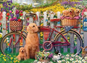 ravensburger 15036 cute dogs in the garden 500 piece puzzle for adults - every piece is unique, softclick technology means pieces fit together perfectly