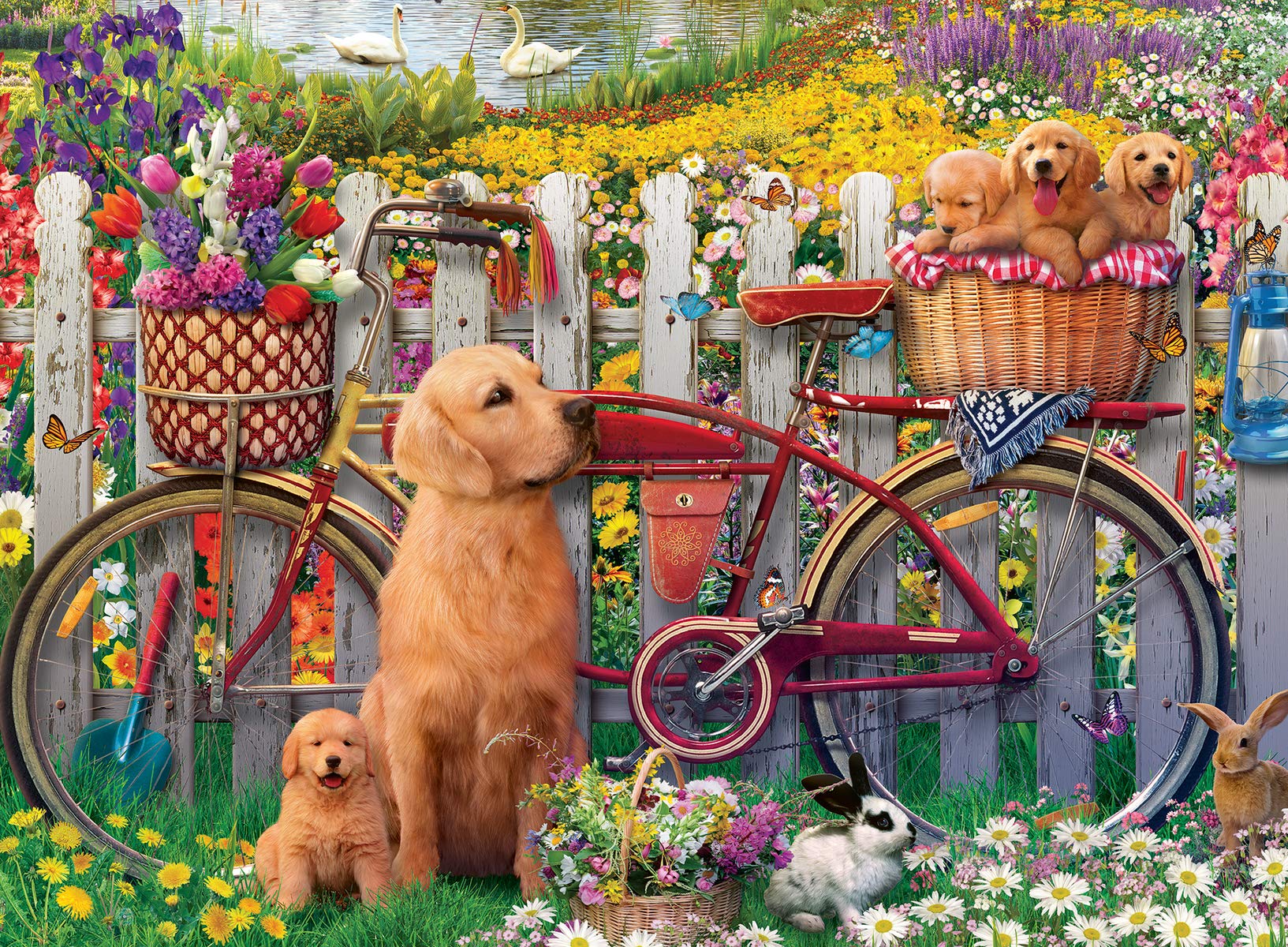 Ravensburger 15036 Cute Dogs in The Garden 500 Piece Puzzle for Adults - Every Piece is Unique, Softclick Technology Means Pieces Fit Together Perfectly