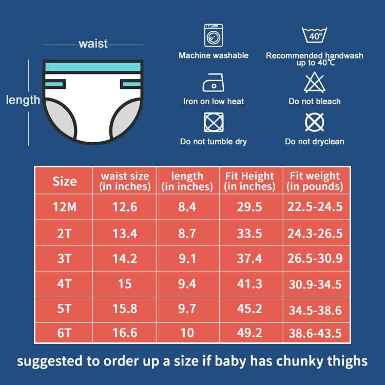 MooMoo Baby 6 Packs Cotton Training Pants Reusable Toddler Potty Training Underwear for Boy and Girl Dinosaur-3T Blue