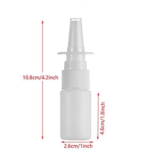 20ML White Empty Plastic Nasal Spray Bottles Pump Sprayer Mist Nose Spray Refillable Bottle For Saline Water Wash Applications Pack of 5