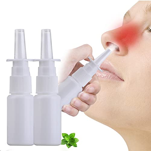 20ML White Empty Plastic Nasal Spray Bottles Pump Sprayer Mist Nose Spray Refillable Bottle For Saline Water Wash Applications Pack of 5