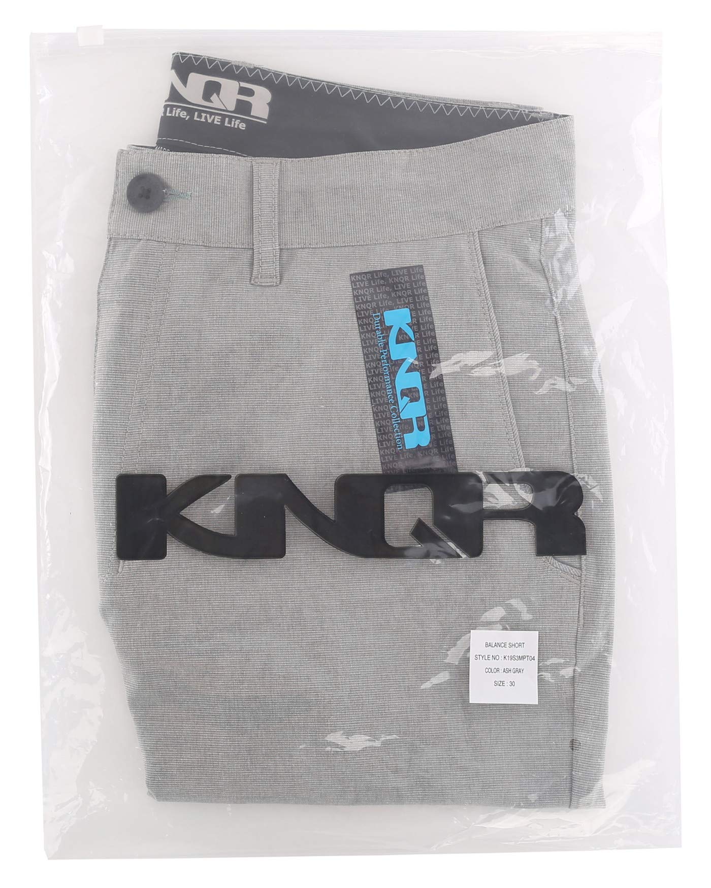 KNQR Mens Performance Quick Dry 4way Stretch Regular Fit All-Terrain Active Training Hybrid Shorts Beated Black 36