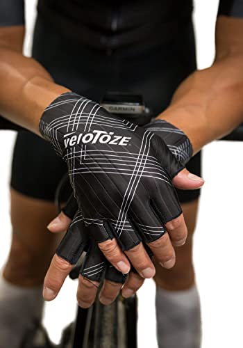 veloToze Aero Cycling Gloves Gel Padded Palm for Comfort - Aero Fabric Reduces Drag - Gloves for Men and Women’s Bike Racing (Black, Large)