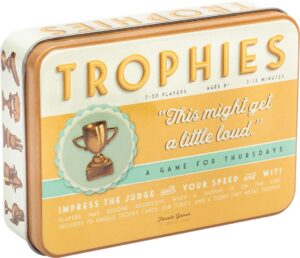 trophies card game - quick and simple word party game for 2-30 players