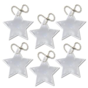 funflector safety reflector - star - white - 6-pack