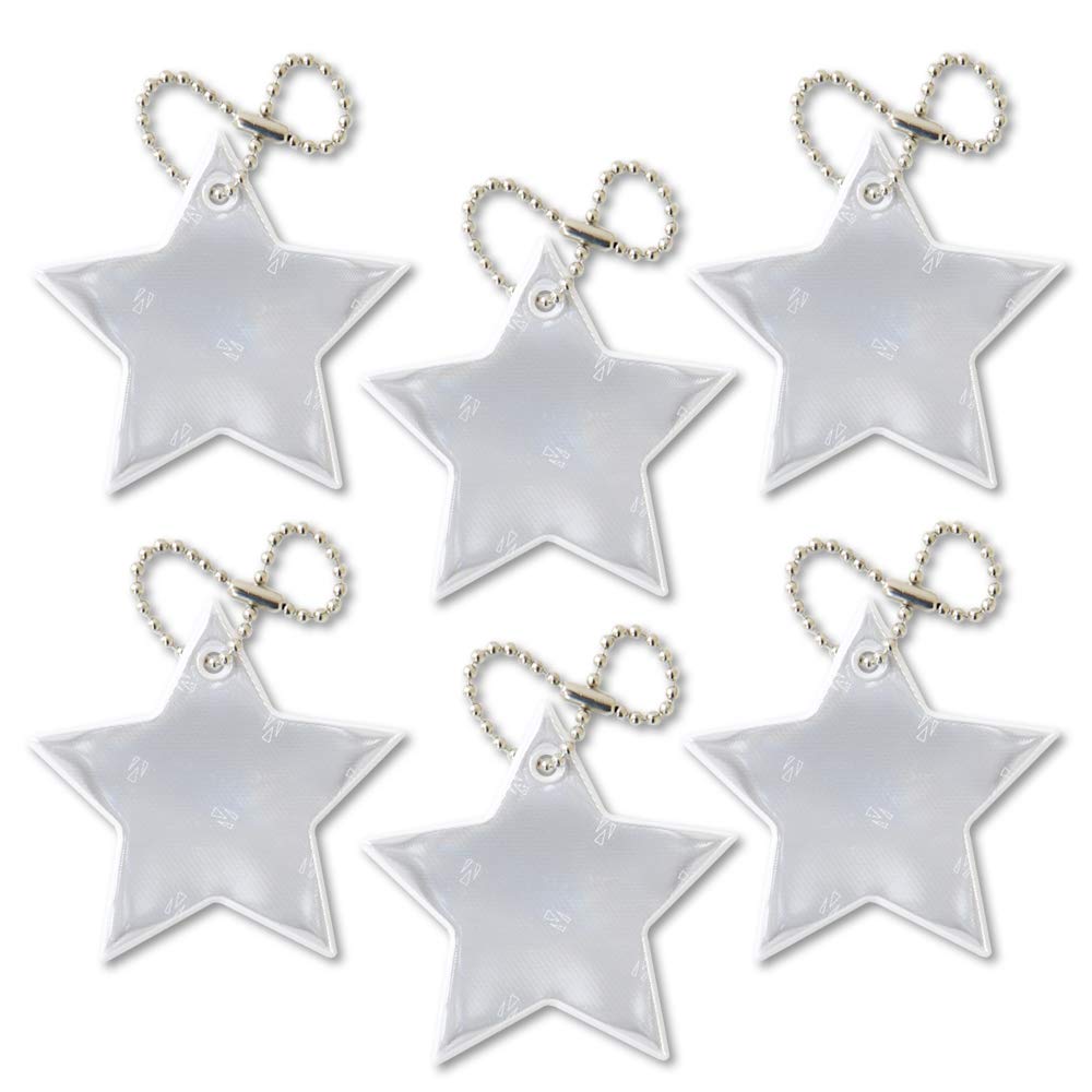 funflector Safety Reflector - Star - White - 6-Pack