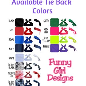 Funny Girl Designs Basketball Player Tie Back Headband with VINYL Text and Ball Customizable with Your Choice of Colors & Text - Team Gift (ROYAL BLUE TIE BACK)