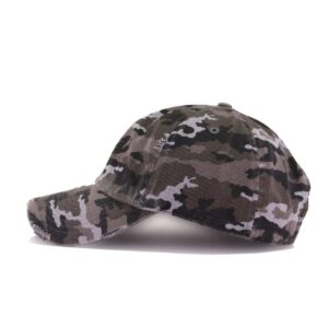 Fuck Cancer Vintage Baseball Cap Embroidered Cotton Adjustable Distressed Dad Hat Gray Camo