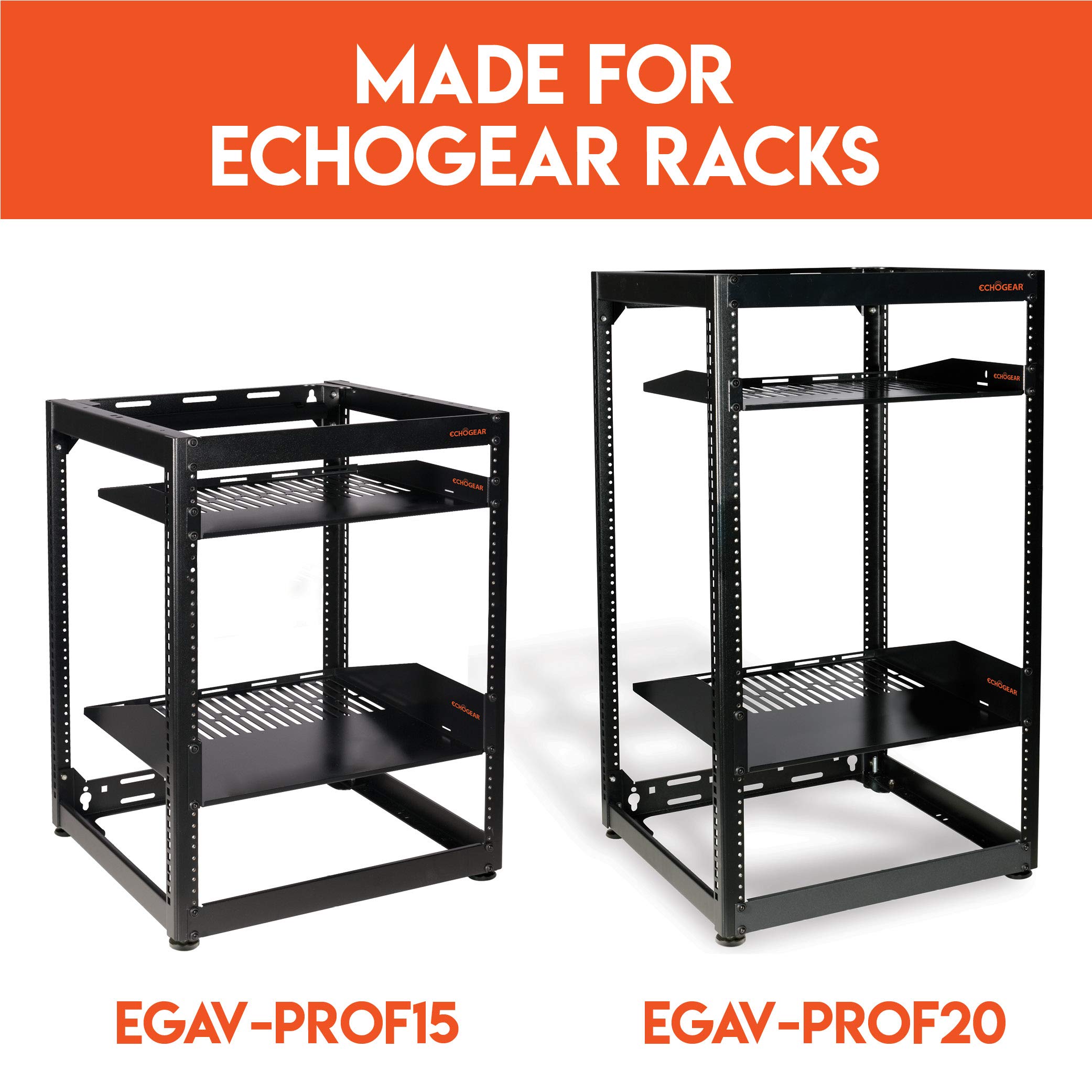 ECHOGEAR Rack Caster Kit - Add Wheels to Your Server Rack in Minutes - Compatible 15U & 20U Racks