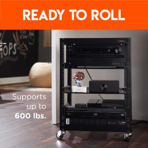 ECHOGEAR Rack Caster Kit - Add Wheels to Your Server Rack in Minutes - Compatible 15U & 20U Racks