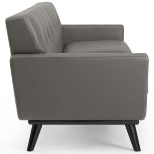 Modway Engage Sofa in Top-Grain Leather Living Room Lounge,Grey