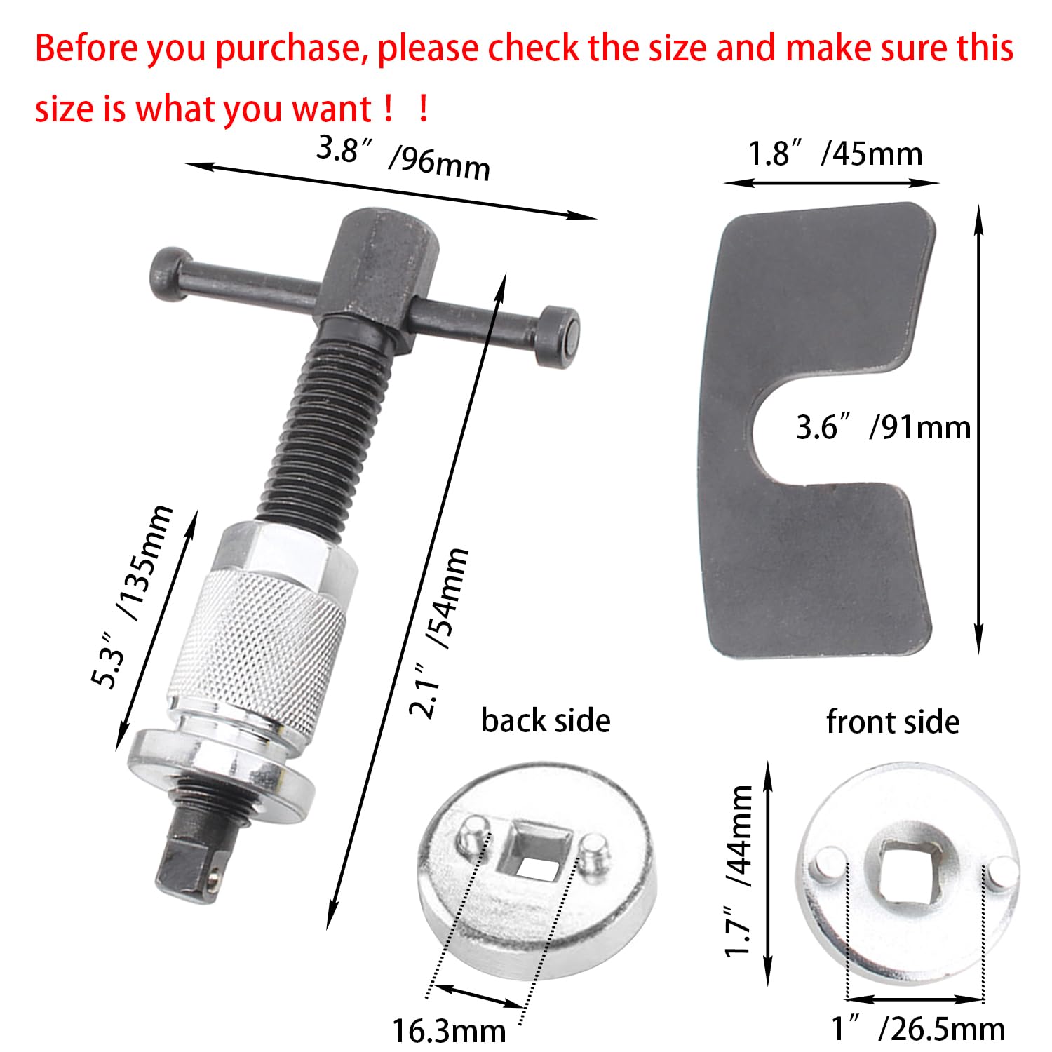 beduan Disc Brake Piston Caliper, Wind Back Car Repair Brake Pad Replacement Tool for Automotive