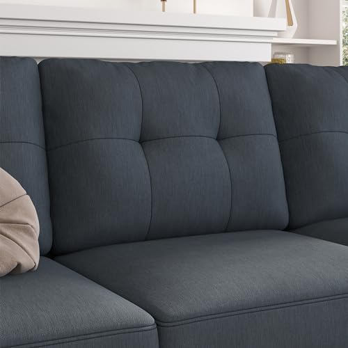 HONBAY Convertible Sectional Sofa L Shaped Couch Reversible Sectional for Small Apartment, Bluish Grey