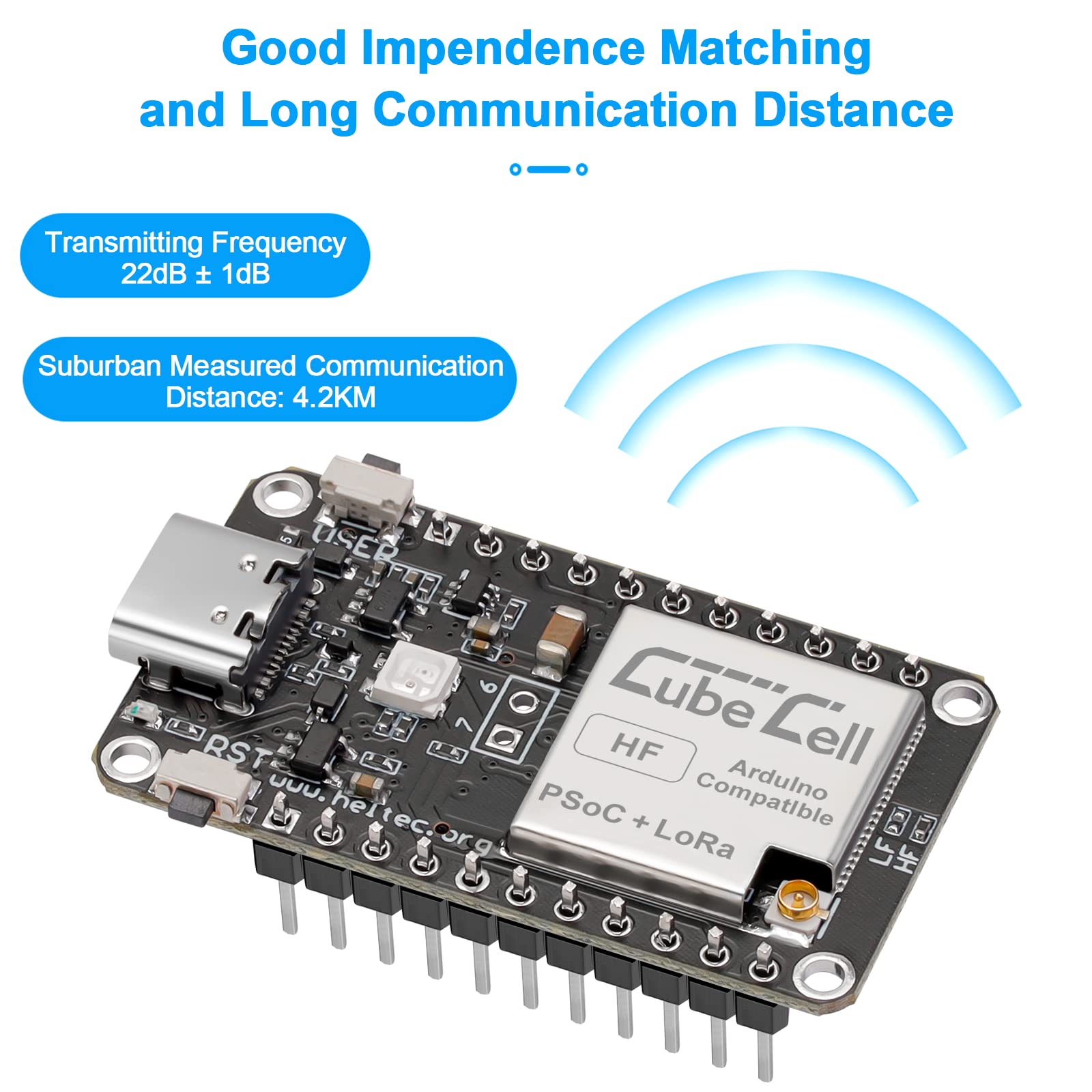 MakerFocus LoRa SX1262 Module 863 928 MHZ LoRaWAN IoT Development Board ASR6502 MCU 128KB Flash Ultra Low Power Consumption Solar Energy Powered Design with Antenna for Arduino and Intelligent Scene