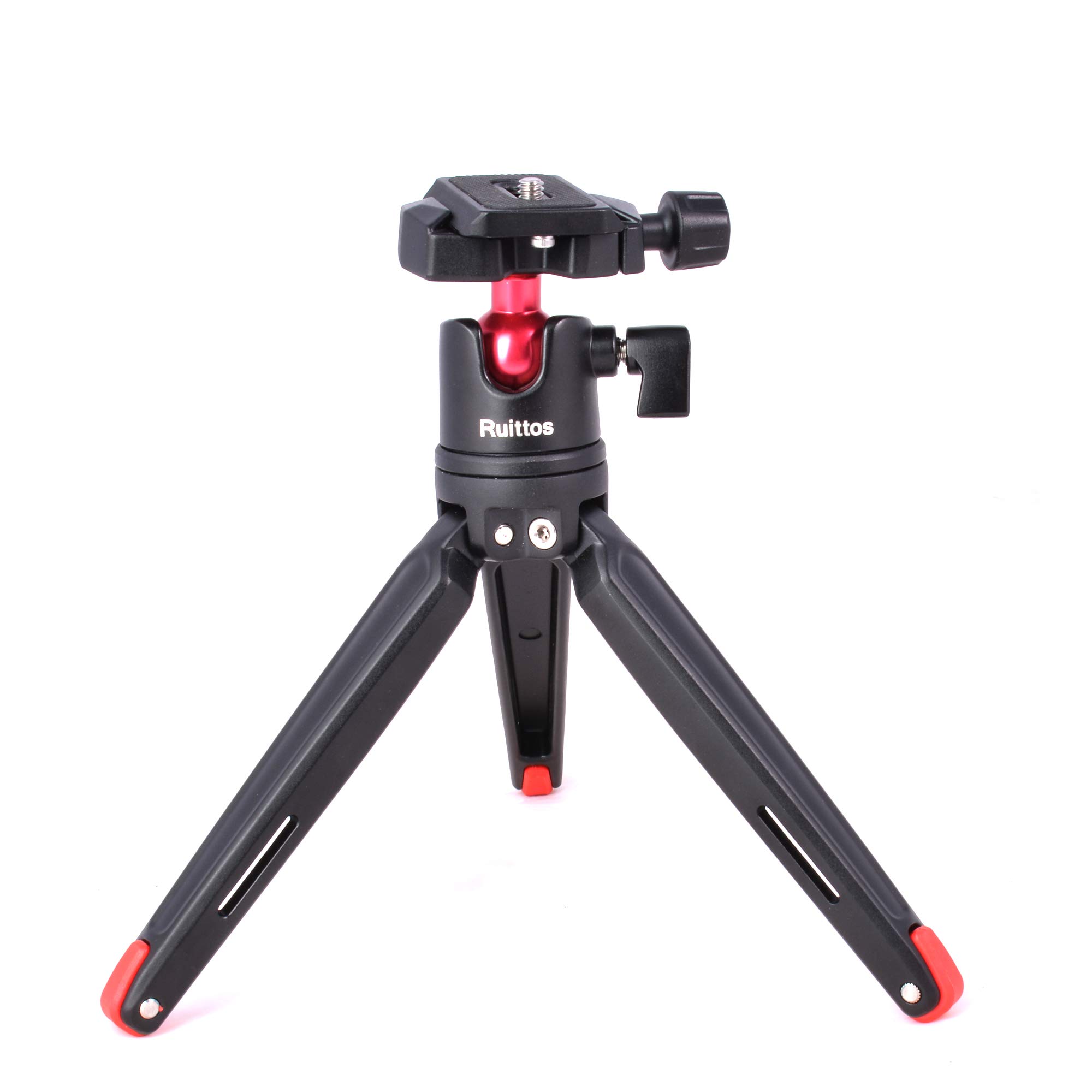 Camera Mini Tripod, Ruittos Complete Tripod Tabletop Photography Stand Monopod Base with 360 Degree Ball Head, Full Aluminumn Heavy Duty Small Tripod Compatible with Canon, Nikon, Sony