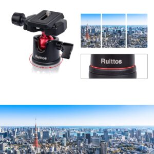 Camera Mini Tripod, Ruittos Complete Tripod Tabletop Photography Stand Monopod Base with 360 Degree Ball Head, Full Aluminumn Heavy Duty Small Tripod Compatible with Canon, Nikon, Sony