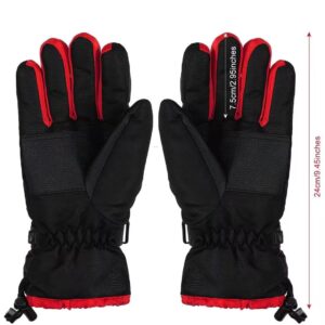 SATINIOR Women Winter Ski Gloves Waterproof Snow Gloves Warm Snowboard Gloves for Cold Outdoor Activities (Black)