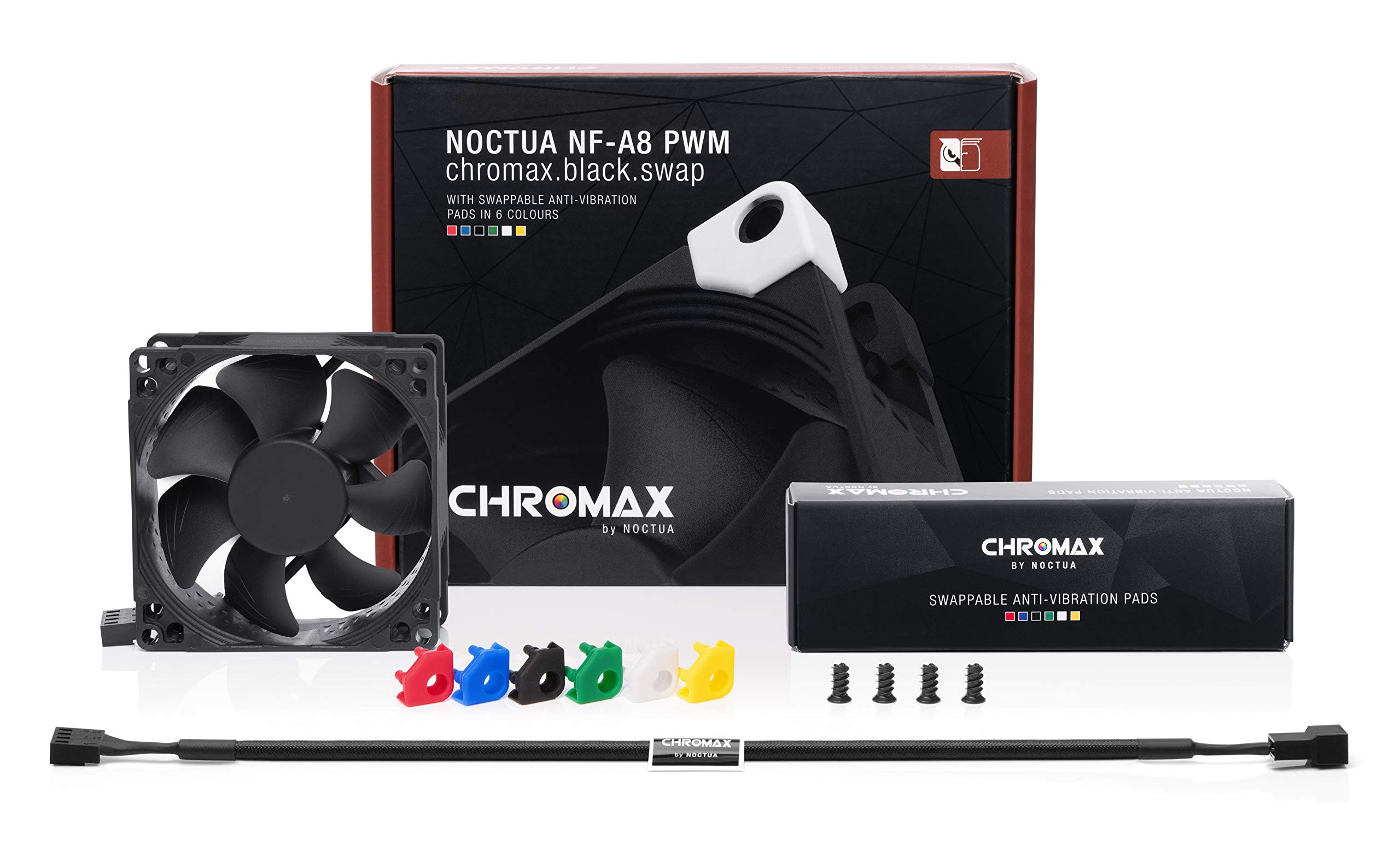 Noctua NF-A8 PWM chromax.Black.swap, Premium Quiet Fan, 4-Pin (80mm, Black)