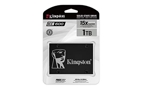 Kingston KC600 SSD SKC600/1024G Internal SSD 2.5", SATA Rev 3.0, 3D TLC, XTS-AES 256-bit encryption