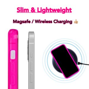 NYCPrimeTech iPhone 11 Pro Max Case/Slim & Soft Transparent Neon Pink Cover with Bumper Edge for iPhone 11 Pro Max/Cute Flexible & Stylish Protection // 6.5" (Hot Pink)