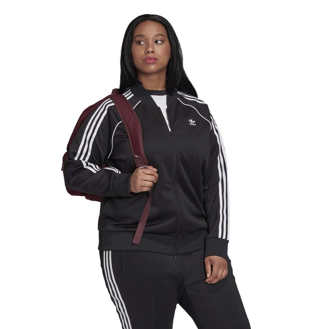 adidas Originals womens Superstar Track Primeblue Jacket, Black/White, Large US