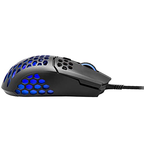 Cooler Master MM711 RGB-LED Lightweight 60g Wired Gaming Mouse - 16000 DPI Optical Sensor, 20 Million Click Omron Switches, Smooth Glide PTFE Feet, and Ambidextrous Honeycomb Shell - Matte Black