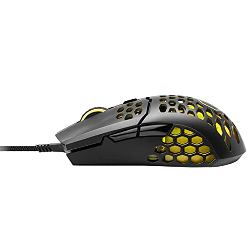 Cooler Master MM711 RGB-LED Lightweight 60g Wired Gaming Mouse - 16000 DPI Optical Sensor, 20 Million Click Omron Switches, Smooth Glide PTFE Feet, and Ambidextrous Honeycomb Shell - Matte Black